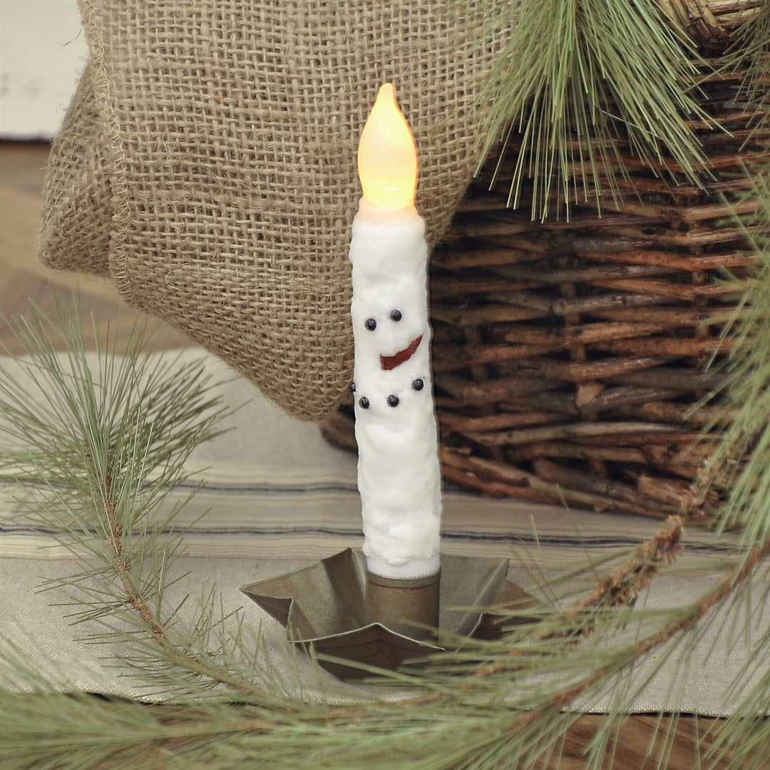 Snowman Taper w/ Timer - Piper Classics