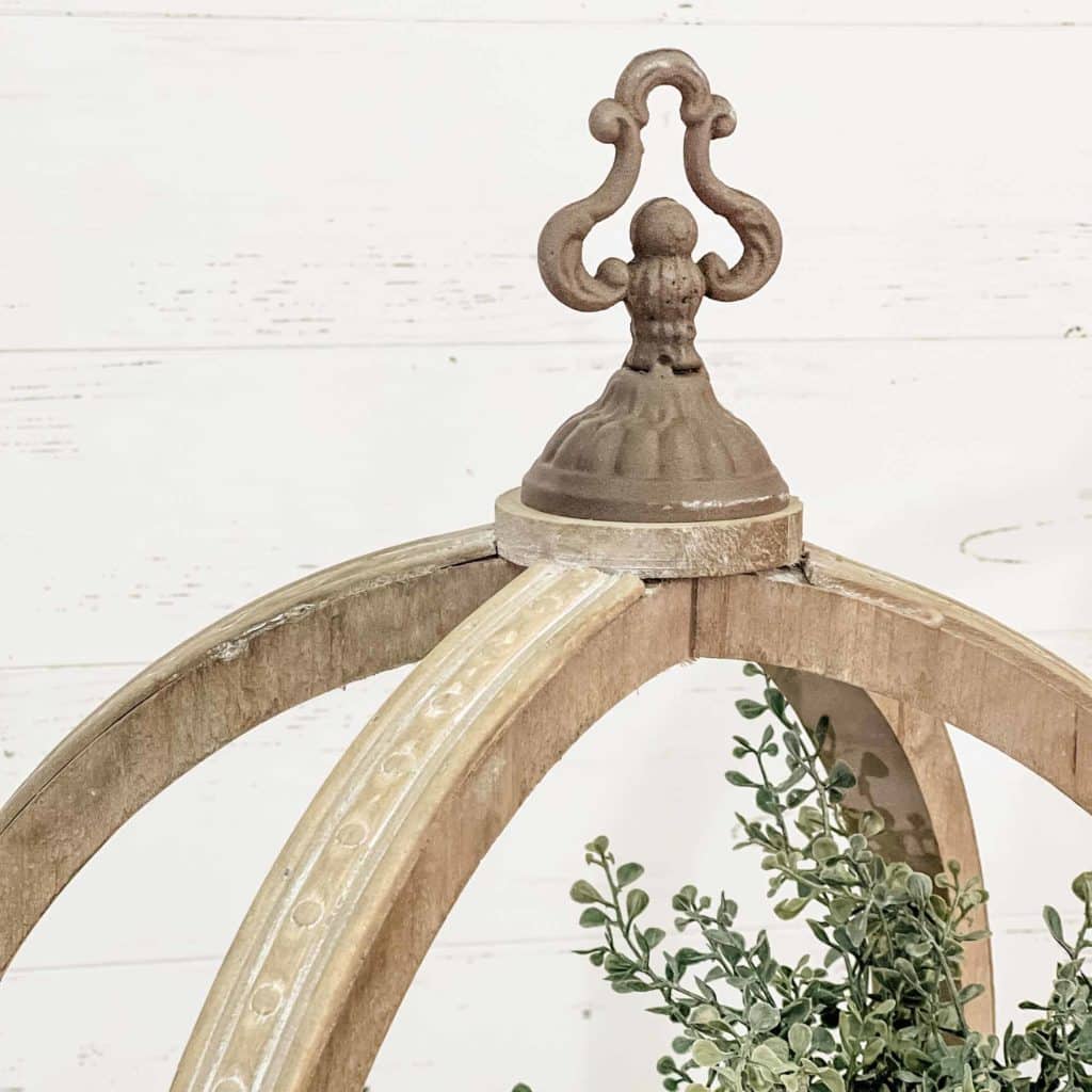 Wooden Lantern Table Sconce with Embossed Details - 21″ x 14″ W x 8″ D