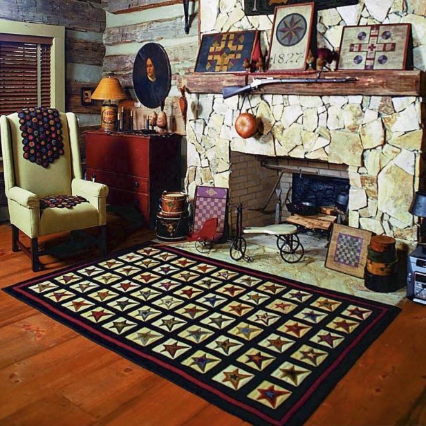 Primitive Country Wool Star Patch Cream Penny Rugs