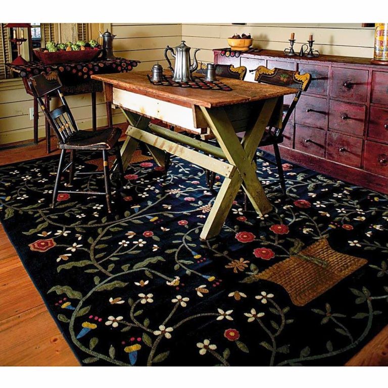 Primitive Country Wool Coin Penny Rug