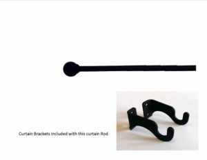Ball Wrought Iron Curtain Rod w/ Bracket Hardware - Sm - Piper Classics