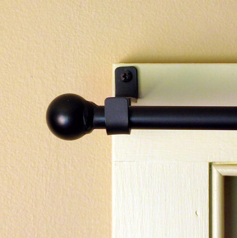 Ball Wrought Iron Curtain Rod w/ Bracket Hardware - Sm - Piper Classics