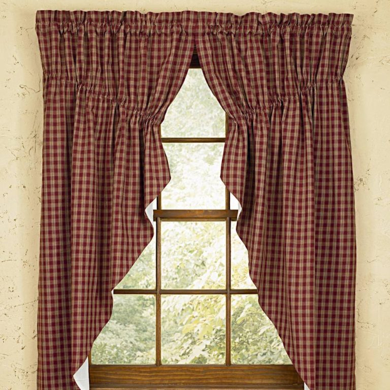 Country Prairie Curtains | Sturbridge Wine Gathered Swags 63"