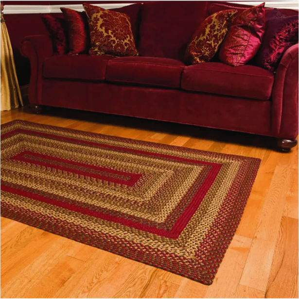 Country Style Braided Jute Rugs - Cinnamon