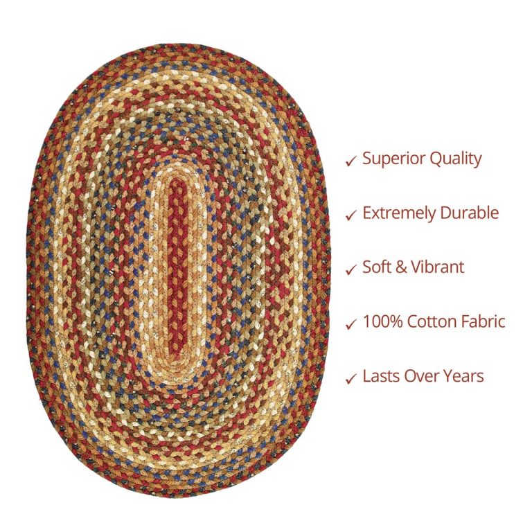 Country Style Braided Cotton Rugs - Biscotti
