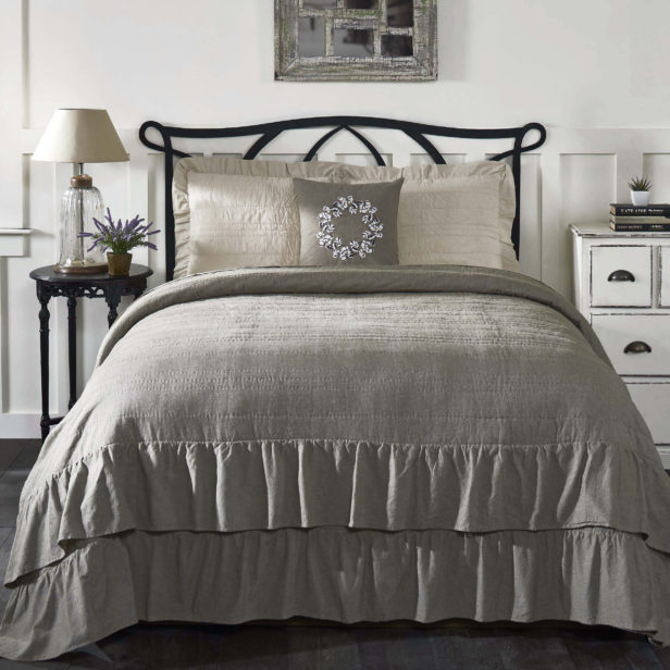 Ruffled Chambray Reversible Quilt - King - Piper Classics