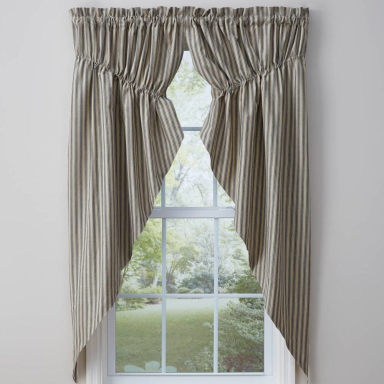 Dover Ticking Lined Gathered Swags - Piper Classics