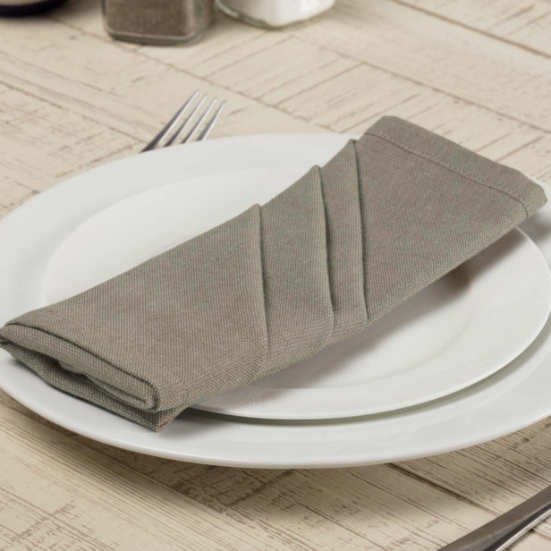 Ruffled Chambray Taupe-Grey Napkin - Piper Classics