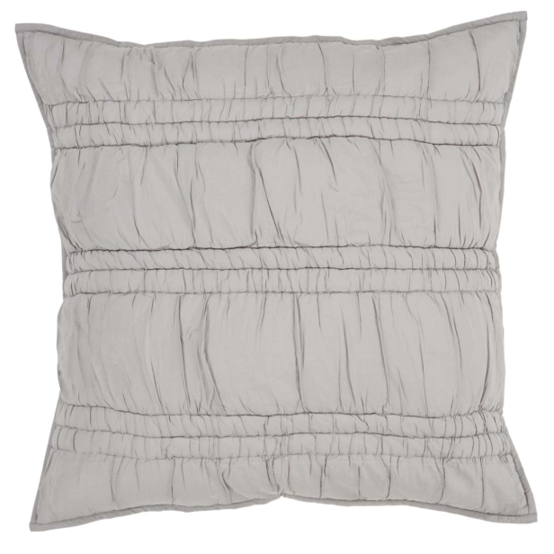 Natasha Urban Grey Quilted Euro Sham - Special Order - Piper Classics