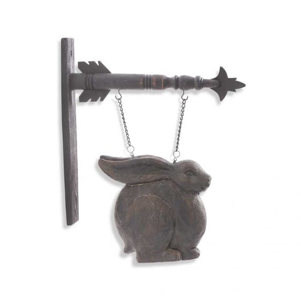 Hanging Sign - Small Dark Brown Rabbit Sitting - Piper Classics