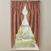 Gingham Wine Lined Gathered Swags - Piper Classics