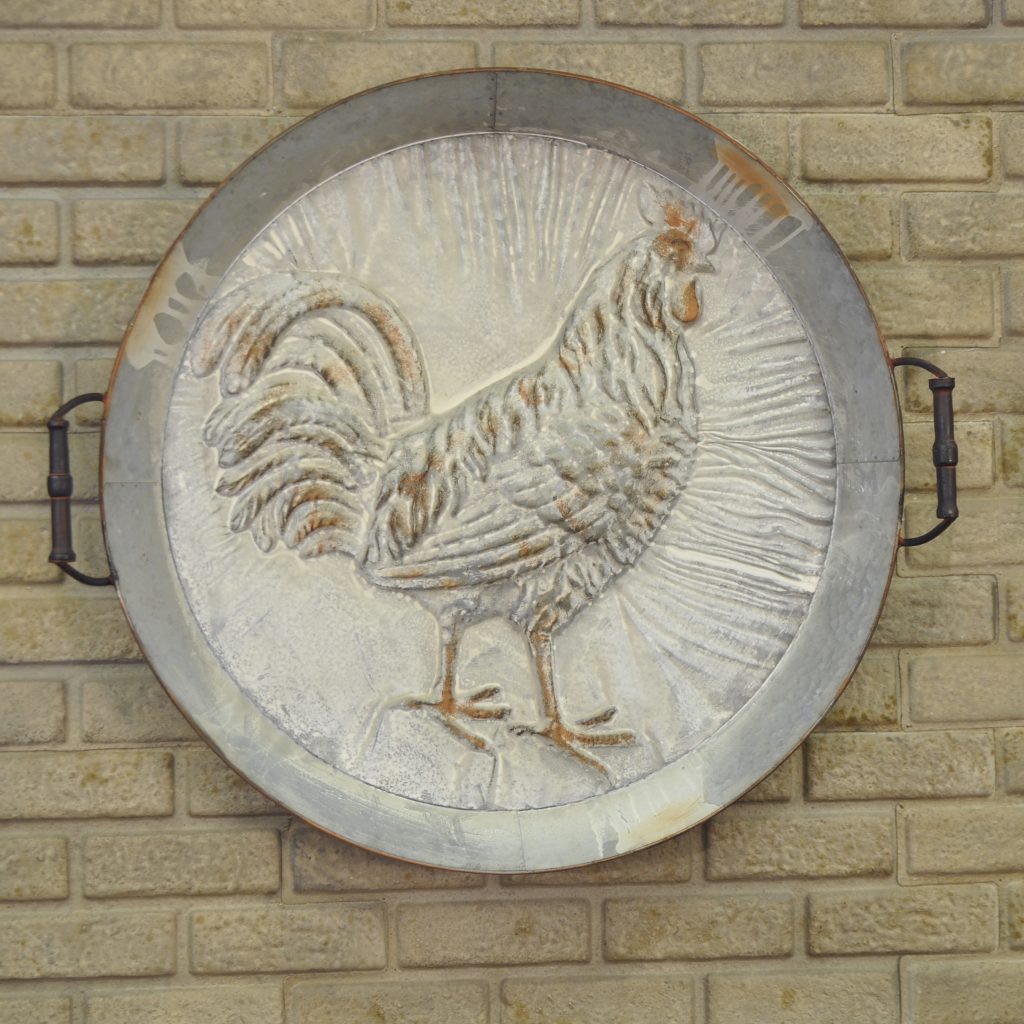 Embossed Rooster Round Tray - Piper Classics