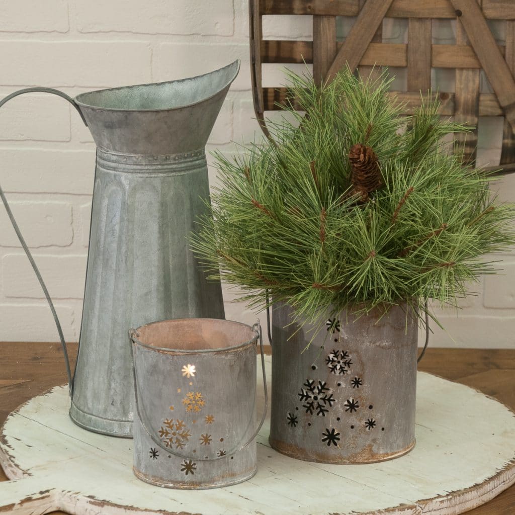 Galvanized Snowflake Buckets - Set/2 - Piper Classics