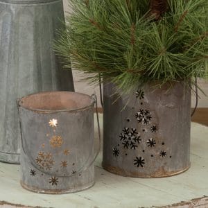 Galvanized Snowflake Buckets - Set/2 - Piper Classics