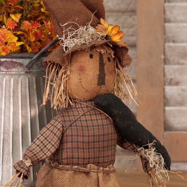 Sitting Scarecrow w/ Black Crow - Piper Classics