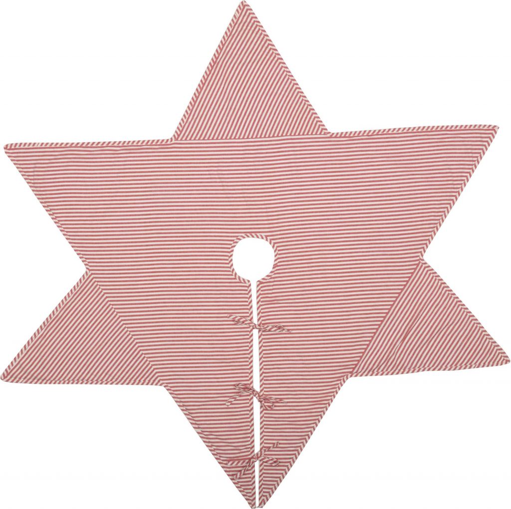Farmhouse Ticking Red Star Tree Skirt - 60" | Christmas & Holiday ...