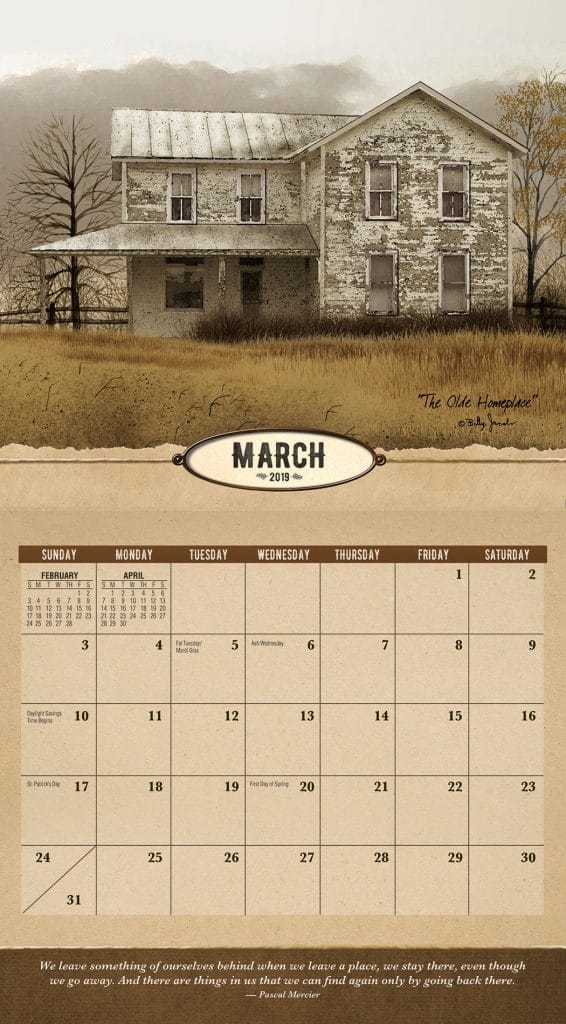 Billy Jacob's 2019 Calendar - Piper Classics