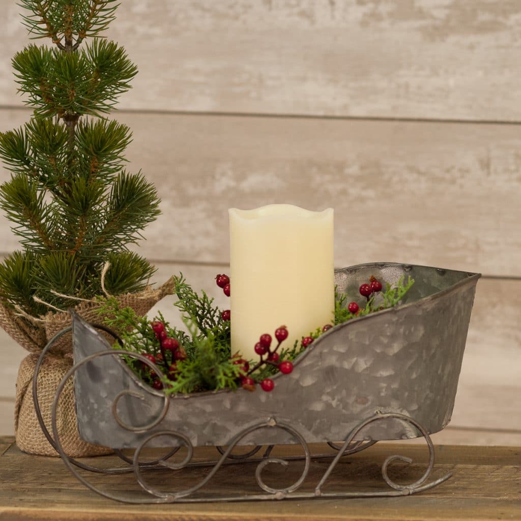 Simple Galvanized Sleigh - Piper Classics