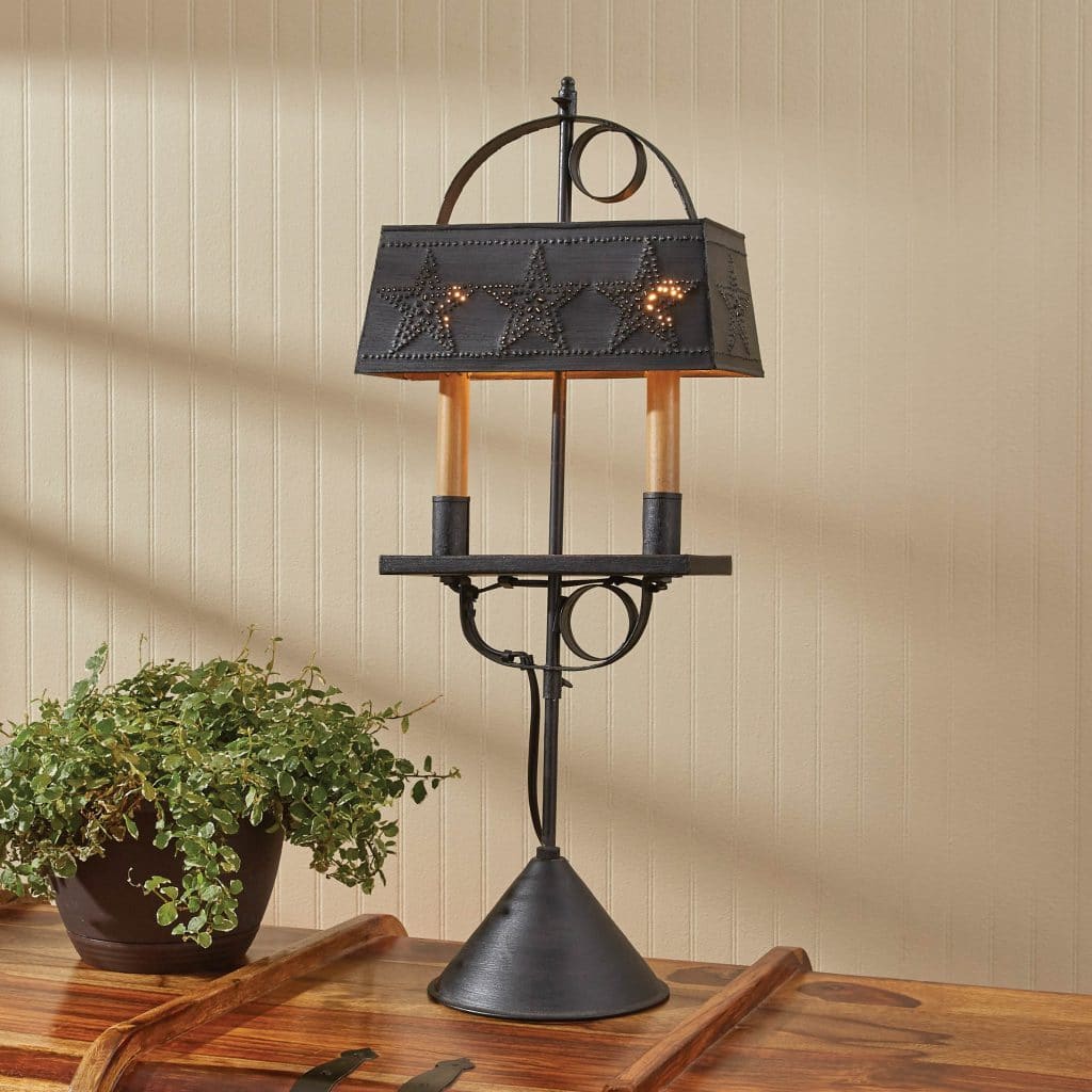2 Taper Adjustable Lamp w/ Shade - Piper Classics