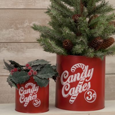 Candy Cane Buckets - S/2 - Piper Classics