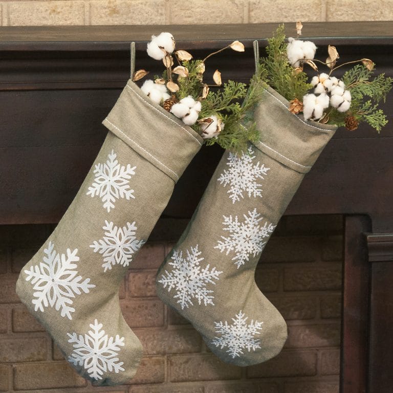 Frosted Snowflake Embroidered Stocking - Piper Classics