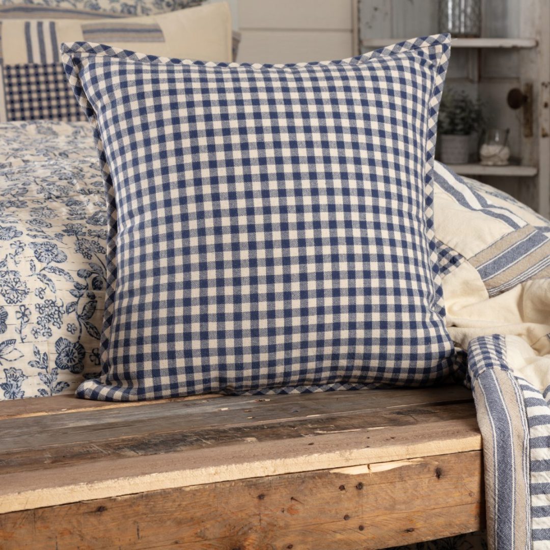 Doylestown Blue Check 20" x 20" Pillow Cover | Throw Pillow Collection