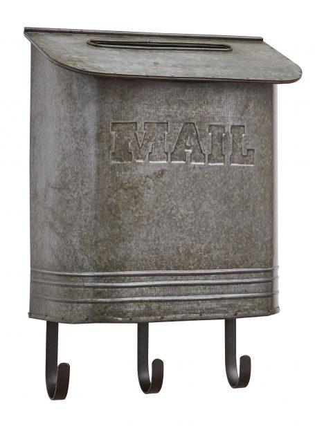 Galvanized Mailbox with Hooks - Piper Classics