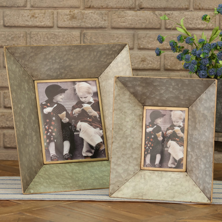 Galvanized Tin Photo Frames - Set/2 - Piper Classics