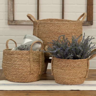 Natural Grass Baskets - Set /3 Assorted - Piper Classics
