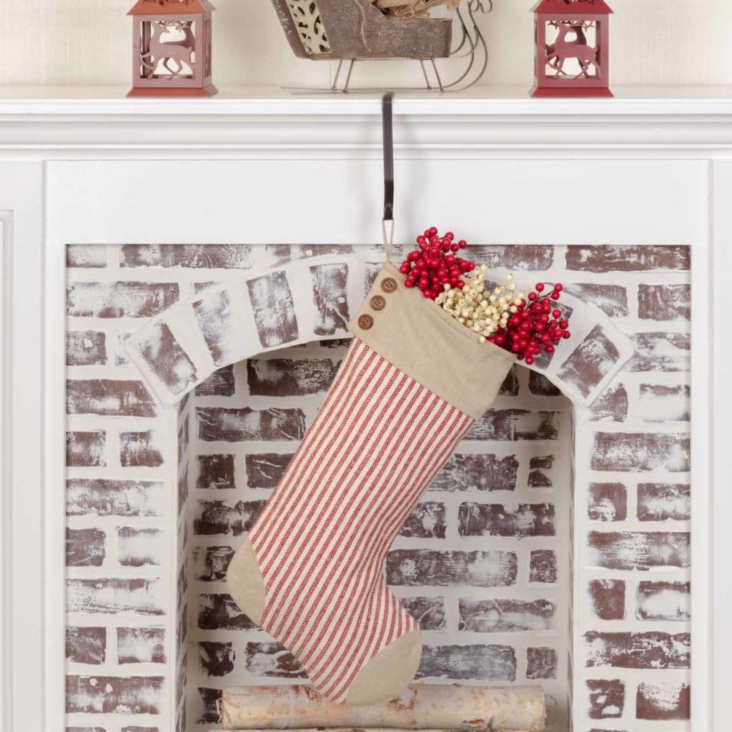 Homespun Red Ticking Stocking | Christmas & Holiday Collection