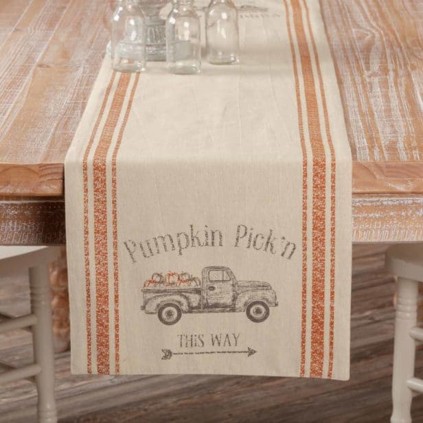 Harvest Market Truck Table Runner - 54" | Fall & Harvest Collection