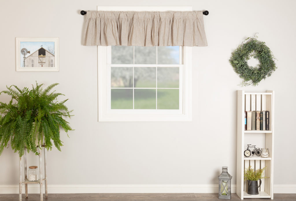 Sara's Ticking Black Ruffled Valance 72" - Piper Classics