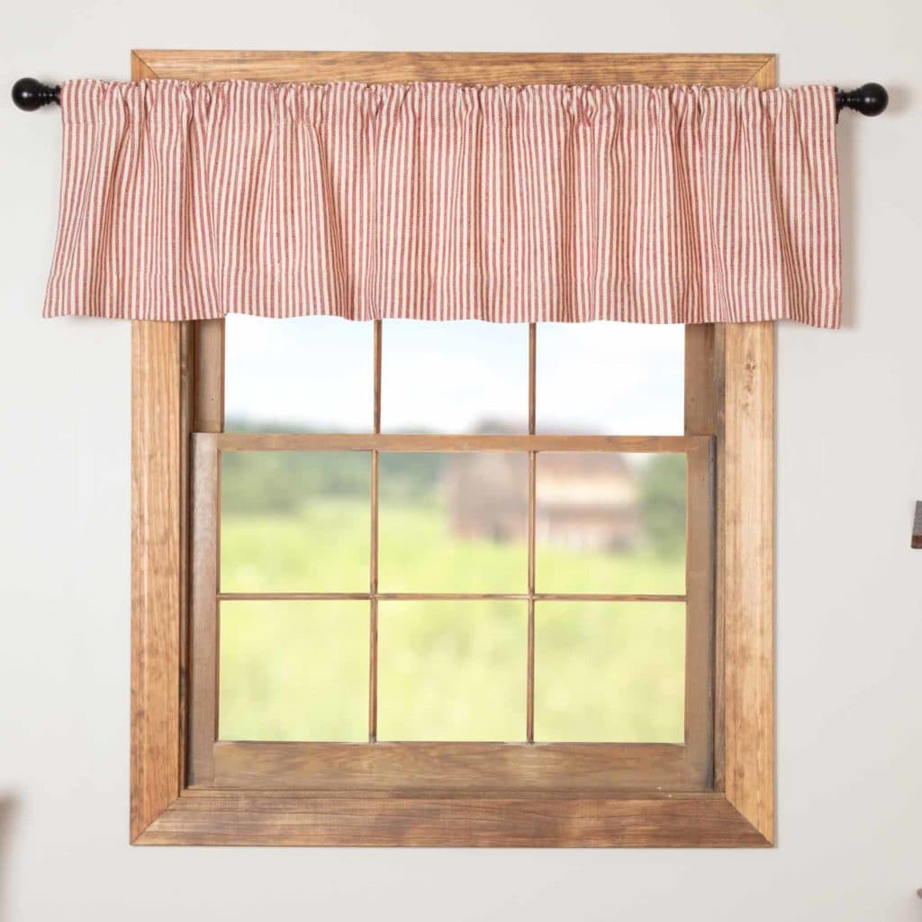 Homespun Red Ticking Valance - Piper Classics