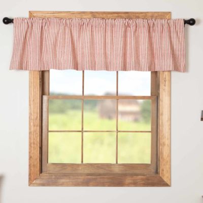 Homespun Red Ticking Valance - Piper Classics