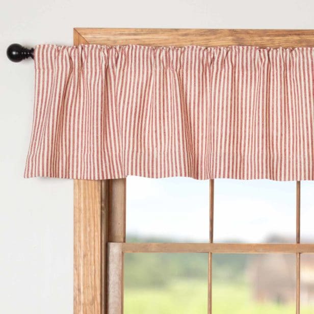 Homespun Red Ticking Valance - Piper Classics