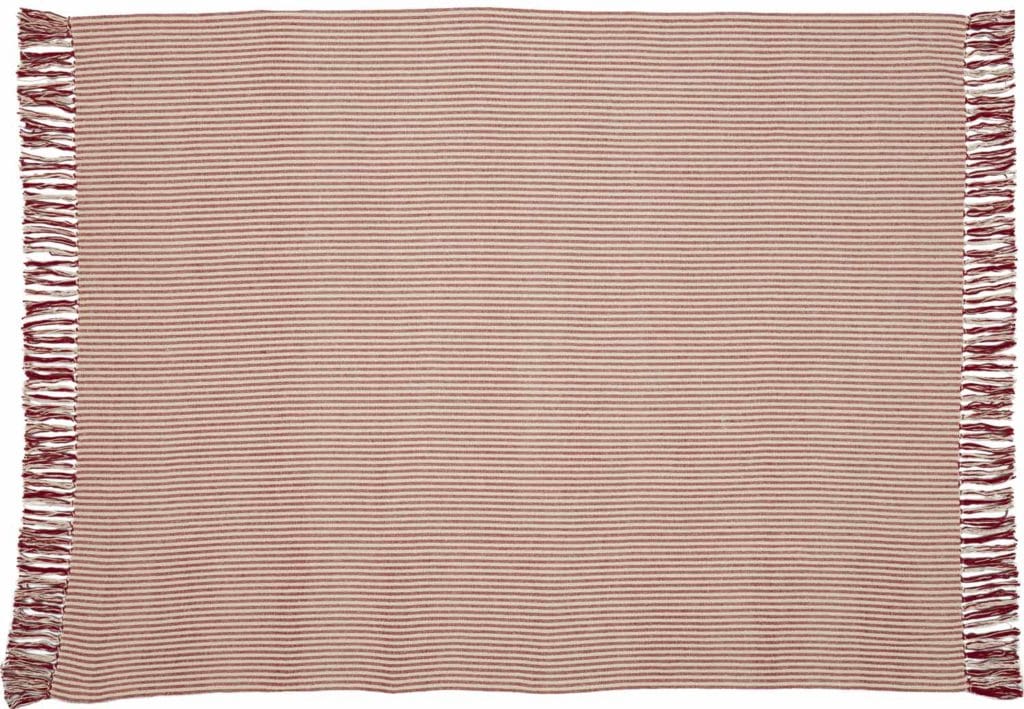 Homespun Red Ticking Woven Throw - Piper Classics