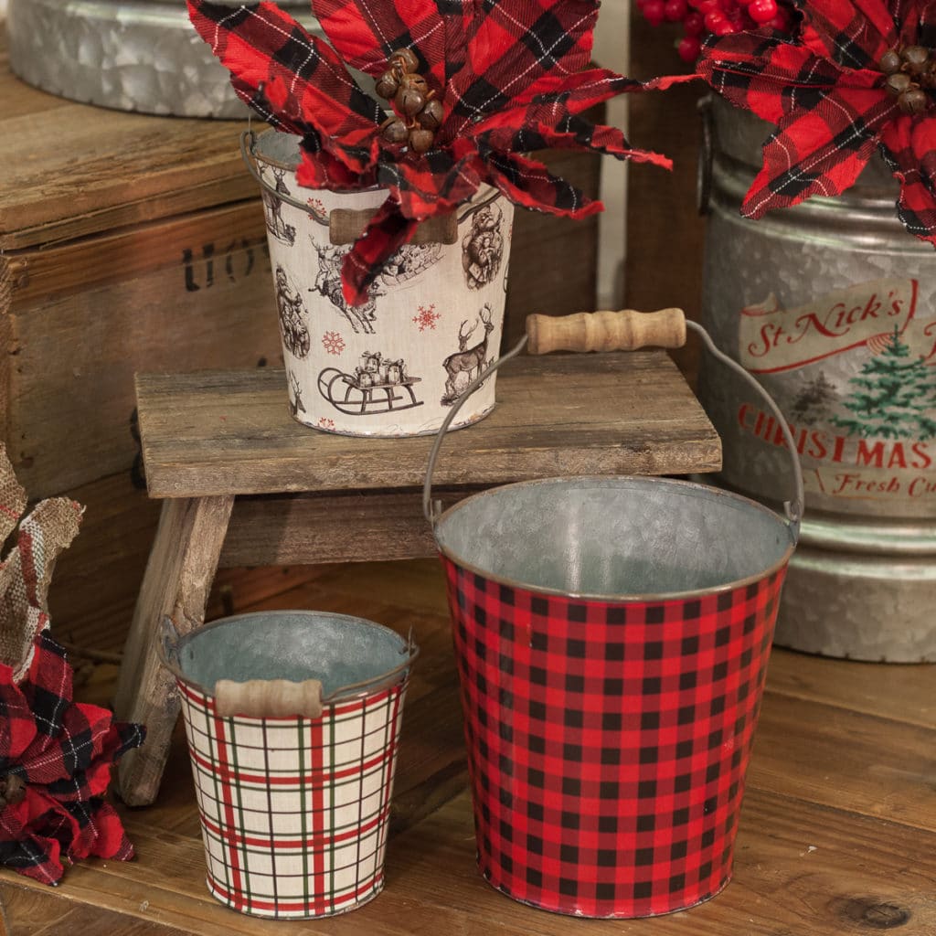 Cozy Christmas Buckets - Set/3 Assorted - Piper Classics