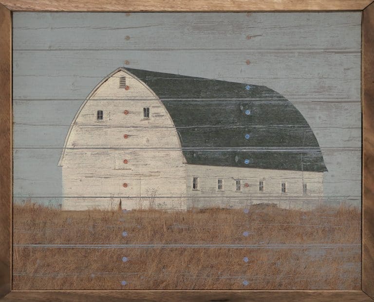 Round White Barn Wooden Sign - Piper Classics