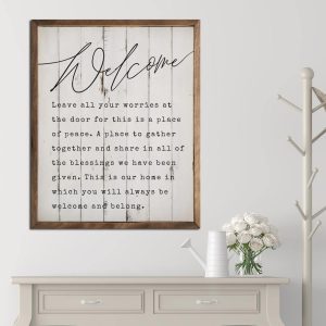 Welcome This is Our Home Hand-painted Wooden Sign - Multiple Sizes