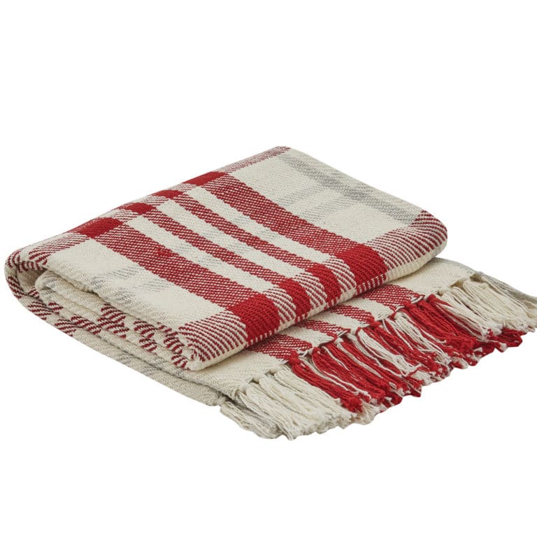 Peppermint Plaid Throw - Piper Classics