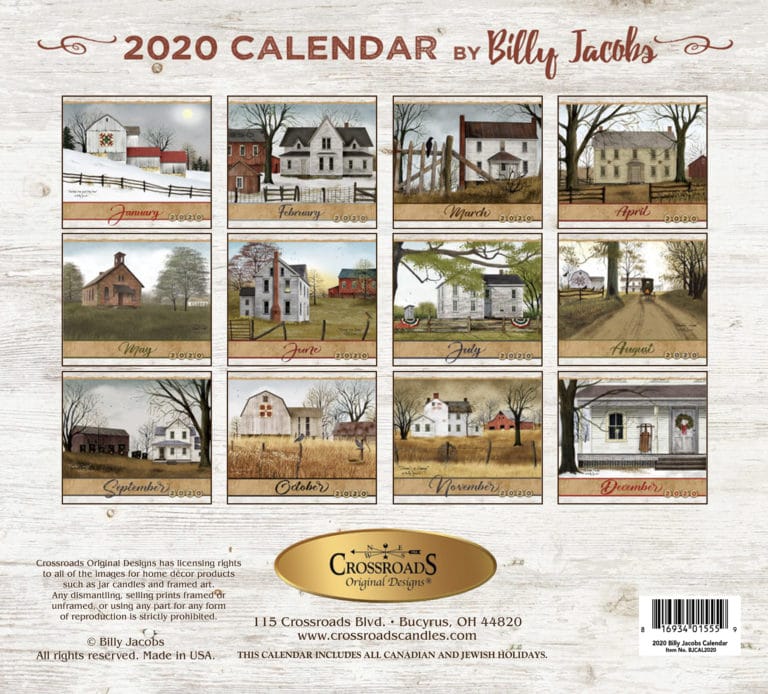 Billy Jacob's 2020 Calendar - Piper Classics