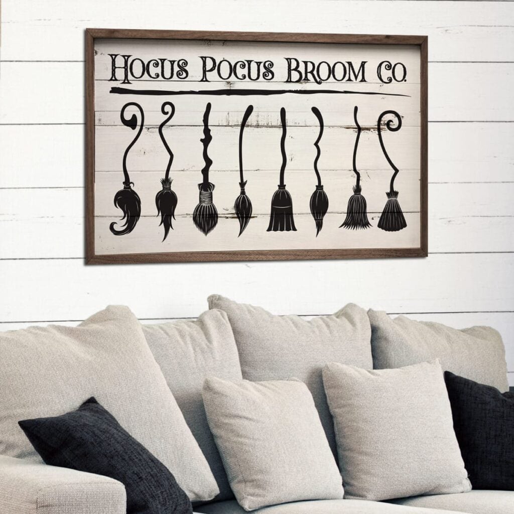 Hocus Pocus Broom Co. Wooden Sign - Piper Classics