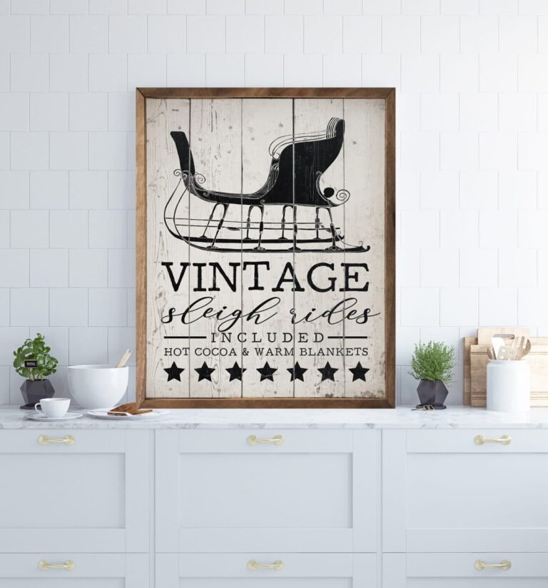 Vintage Sleigh Rides Wooden Sign - Piper Classics