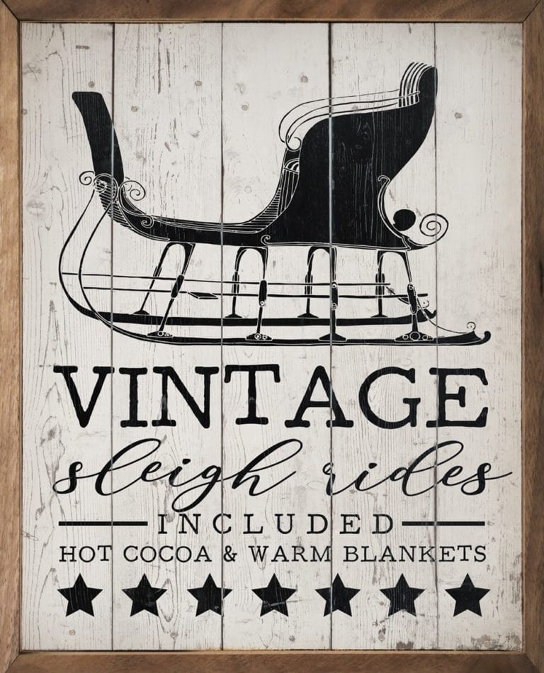 Vintage Sleigh Rides Wooden Sign - Piper Classics