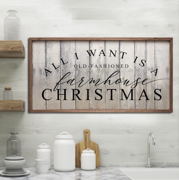 Old Fashioned Farmhouse Christmas Wooden Sign - Piper Classics