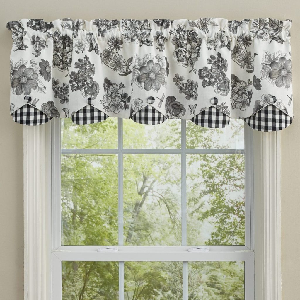 Geranium Lined Scallop Valance - Piper Classics