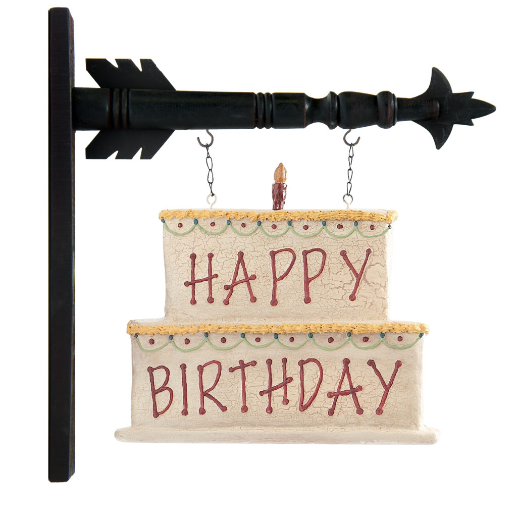 Hanging Sign - Happy Birthday Cake - Piper Classics