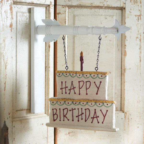 Hanging Sign - Happy Birthday Cake - Piper Classics