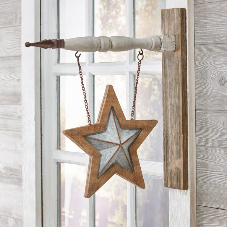 Hanging Sign - Tin & Wood Star - Piper Classics