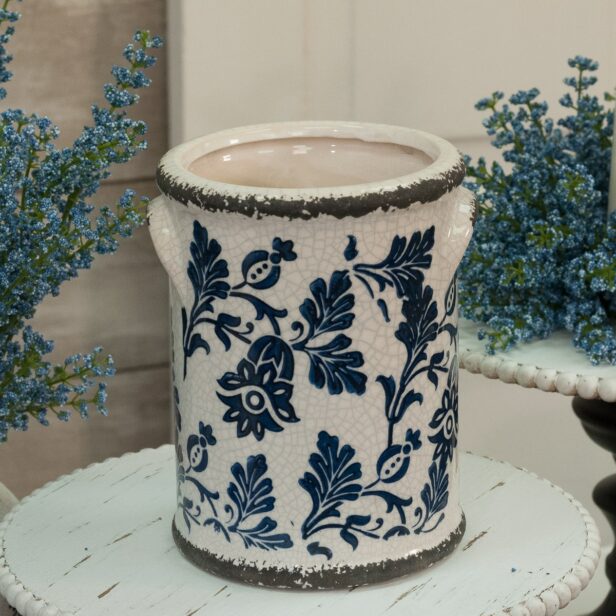 Blue Floral Small Crock - Piper Classics